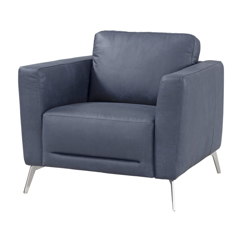 Orren Ellis Scalisi 39.6" W Genuine Leather Armchair | Wayfair
