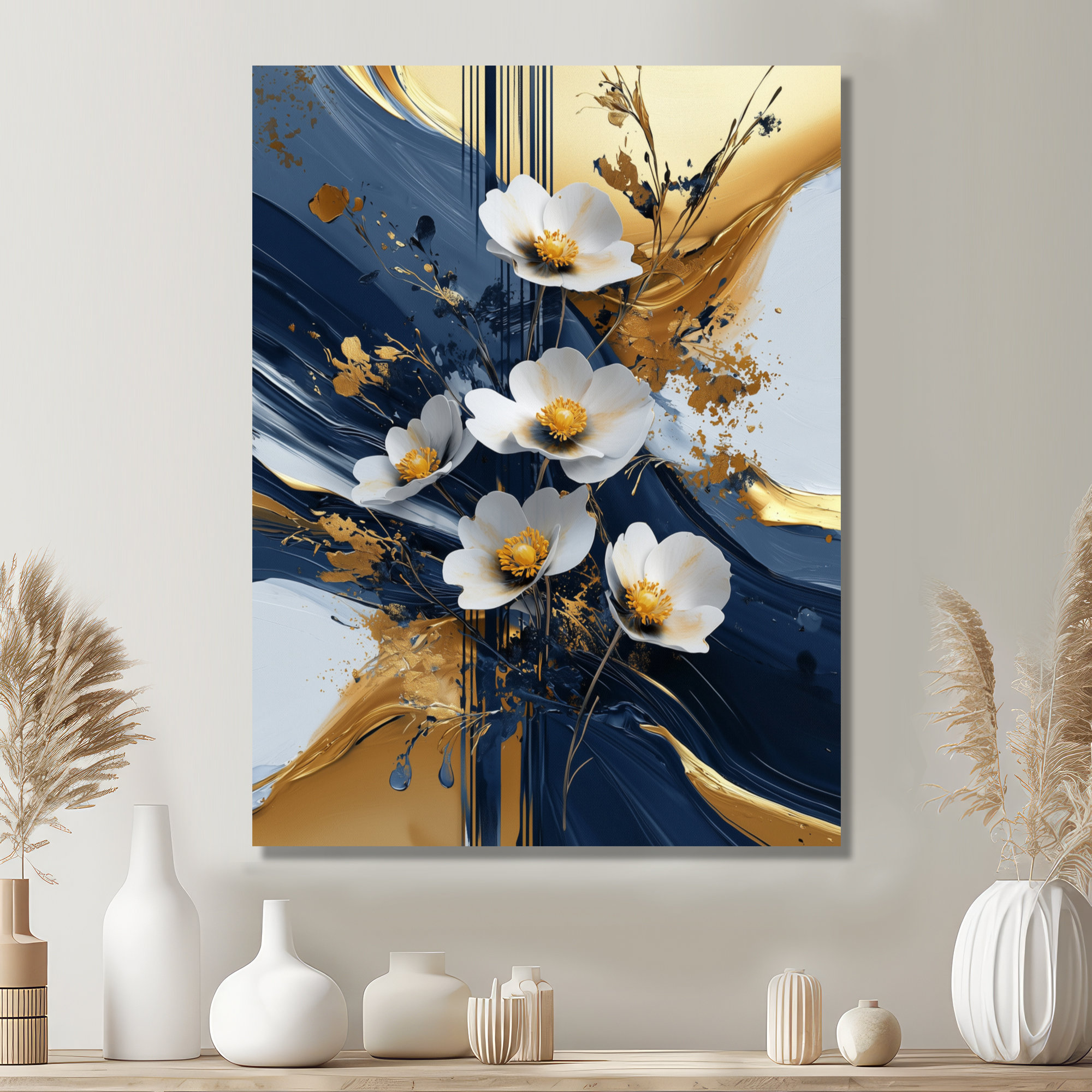 Mercer41 Ricco - Floral Canvas Art Print | Wayfair