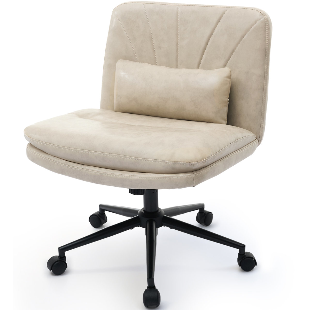 Ebern Designs Criss Cross Home Office Desk Chair With Wheels, Wide Seat ...