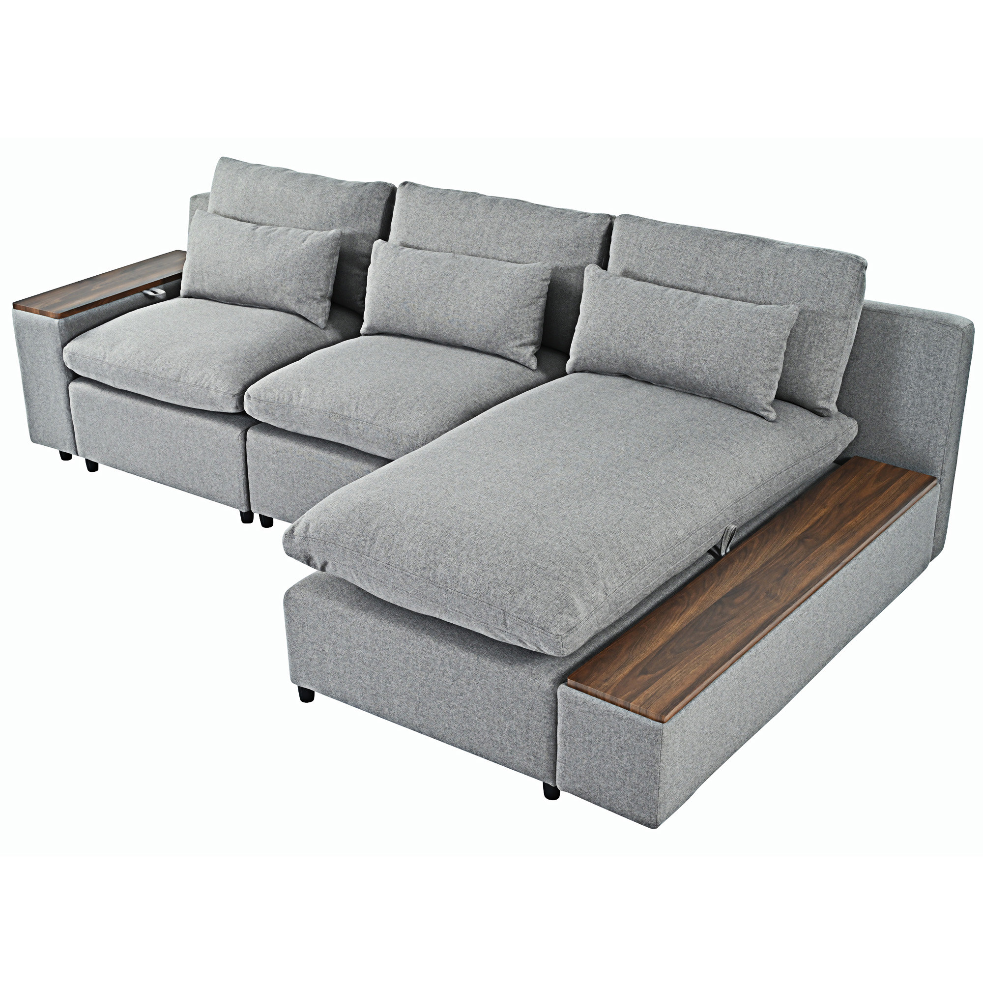 Latitude Run® L-Shaped Modular Sectional Sofa With Removable Back ...