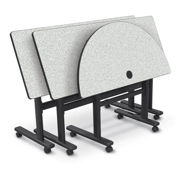 MooreCo Hierarchy Rectangle Height Adjustable Flip Top Training Table ...
