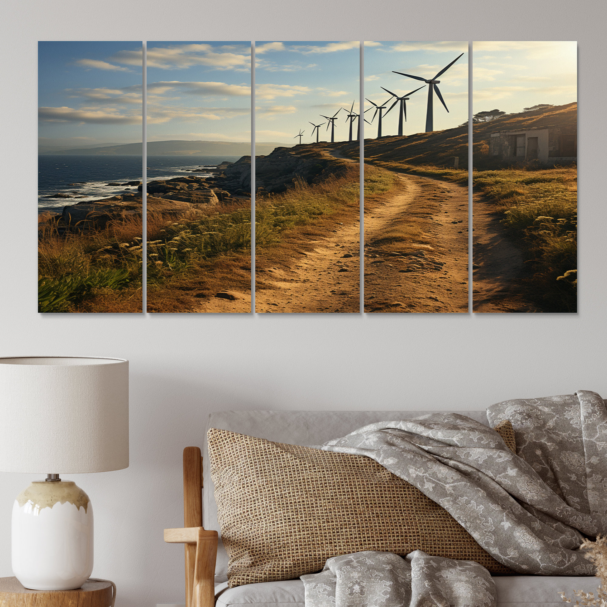 Beachcrest Home™ Wind Turbines Coastal Propellers I - Landscapes Wall ...