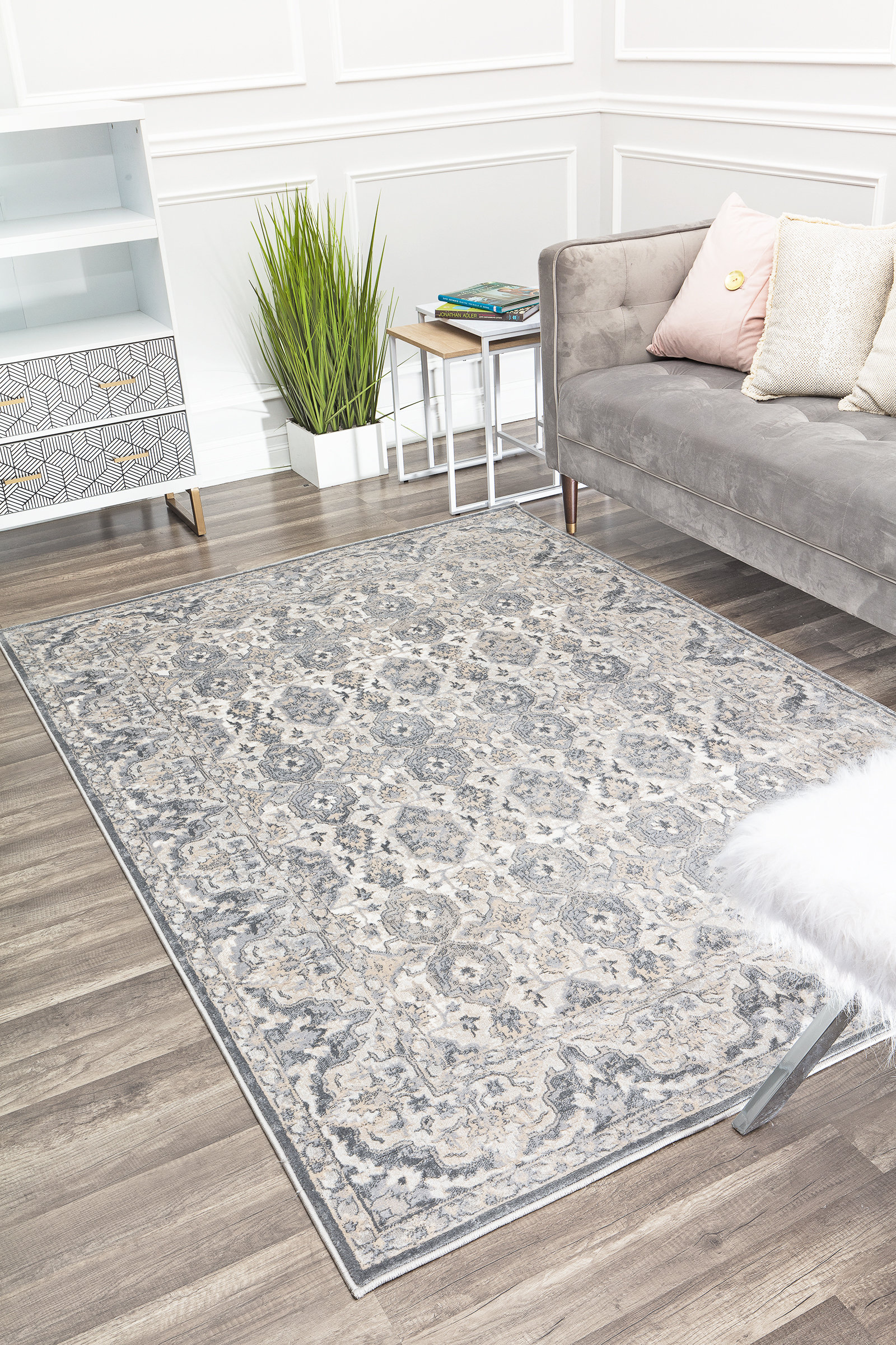 Bungalow Rose Elliana Vintage Grey Taupe Area Rug & Reviews | Wayfair