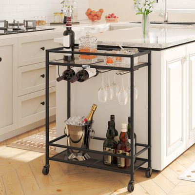 17 Stories Daliylah Metal Bar Cart | Wayfair