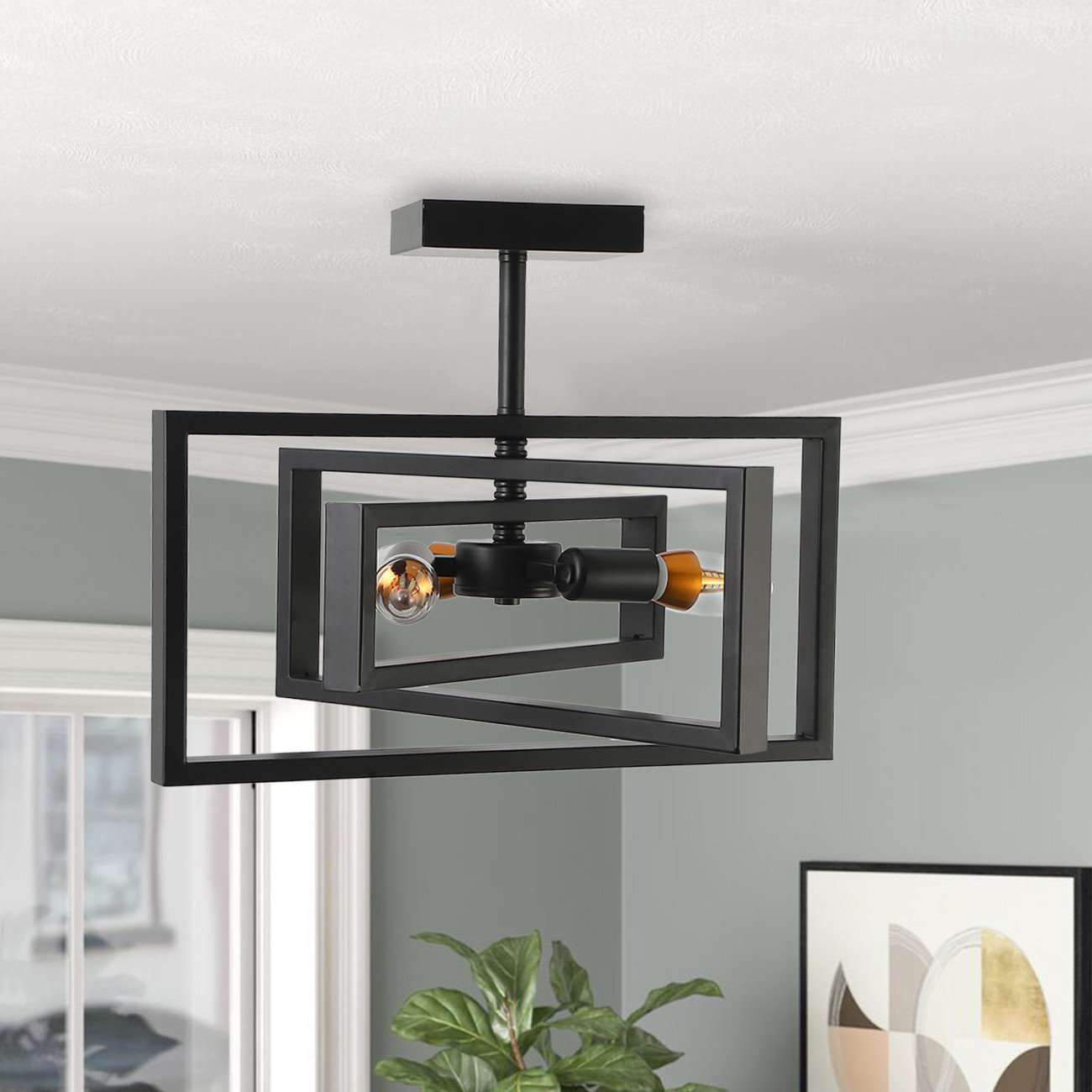 Trent Austin Design® Kreger 3 - Light Bulbs Unique Design Metal Frame ...