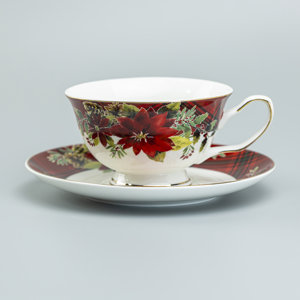 Grace's Tea Ware Porcelain Red Poinsettia 11-Piece Tea Set & Reviews ...