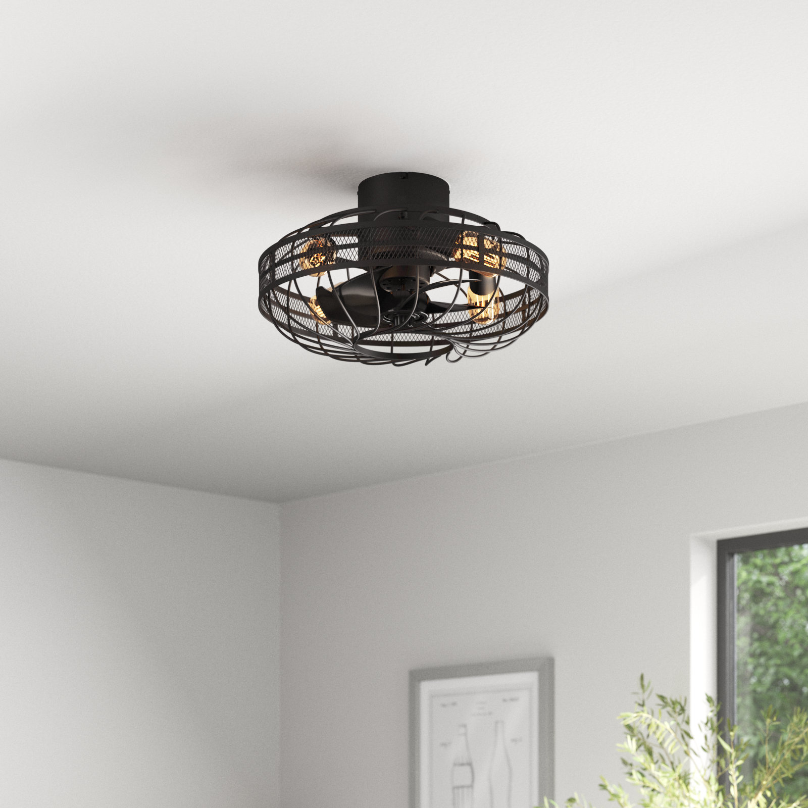 Trent Austin Design Peeples Industrial Metal Ceiling Fan with Remote ...