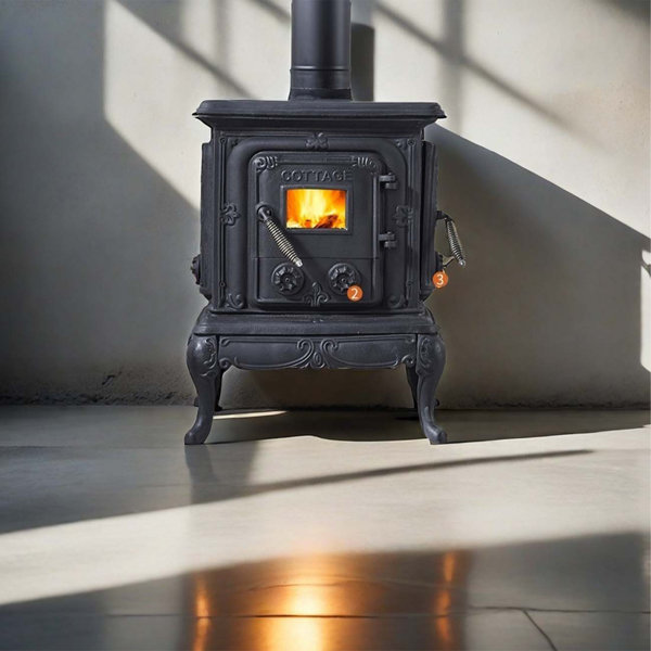 Hart Enjoy life Cast-iron vintage wood-burning fireplace for heati ...