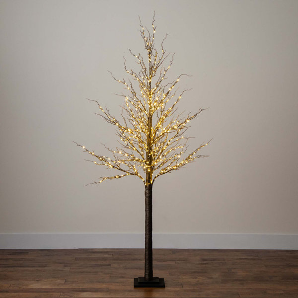 Nearly Natural 6ft. Pre-Lit Artificial Twig Tree with 480 Warm White ...