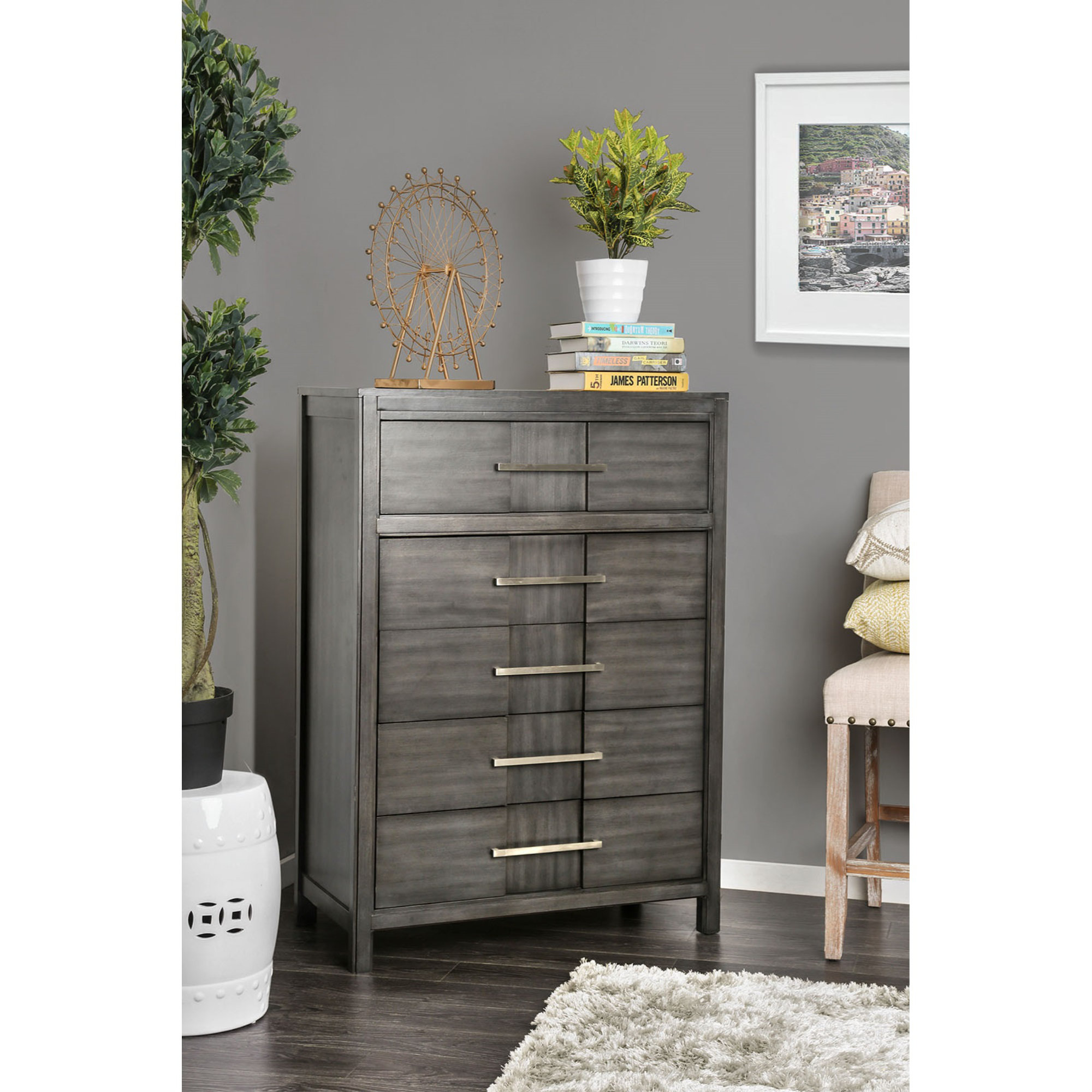 Ivy Bronx Kaydren Transitional Wood 5 Drawers Chest | Wayfair