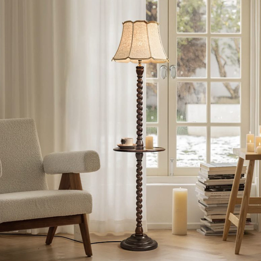 Darby Home Co 66'' Soild Wood Tray Table Floor Lamp | Wayfair