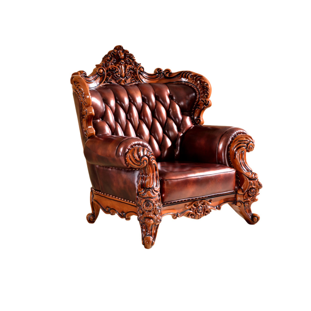 Romero American Luxury Retro Solid Wood Sofa Chair 49.21'' Wide Tufted ...