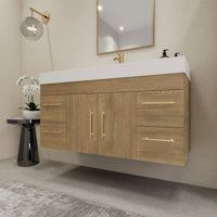 Brayden Studio® Bastos 47" Wall-Mounted Single Bathroom Vanity Set ...