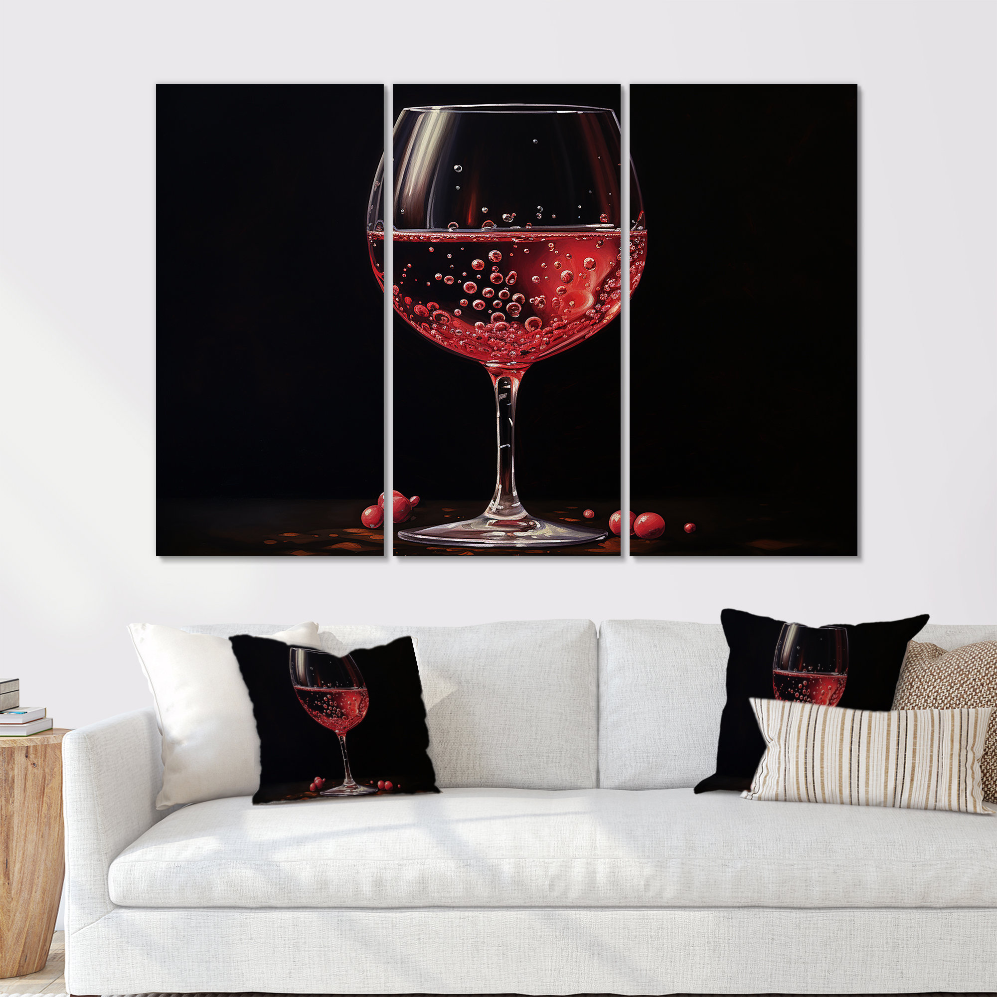 Latitude Run® Garnet Glimmer I - Wine Canvas Wall Art Set | Wayfair