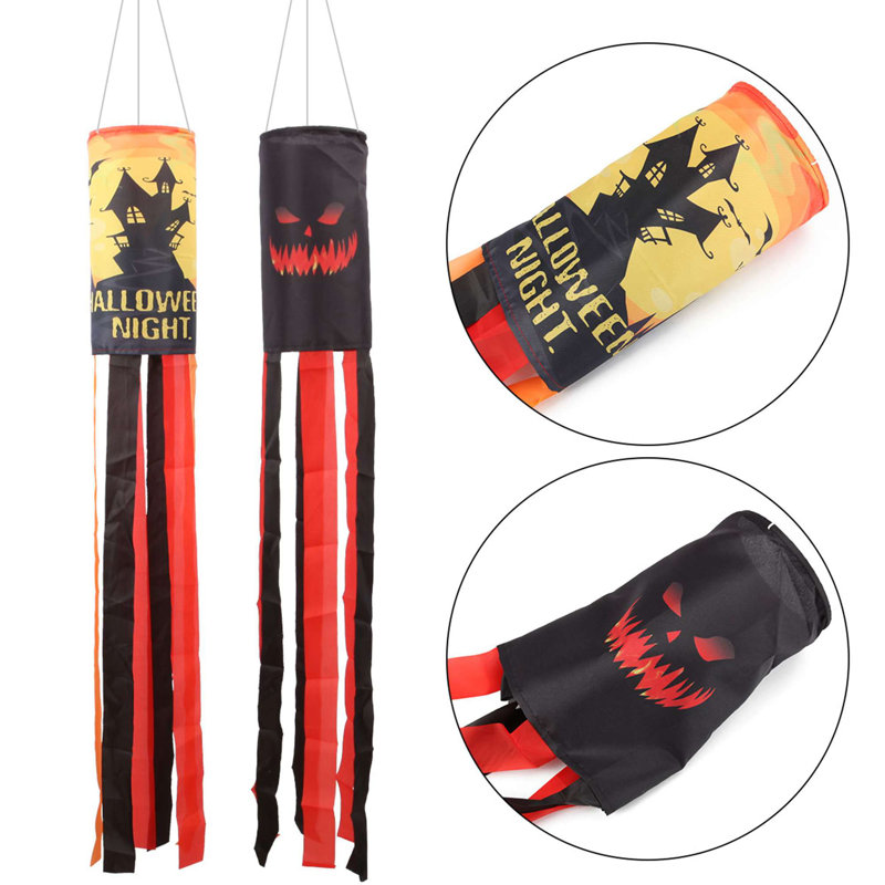 The Holiday Aisle® 2 Pack Halloween Windsocks Flags Outdoor Garden ...