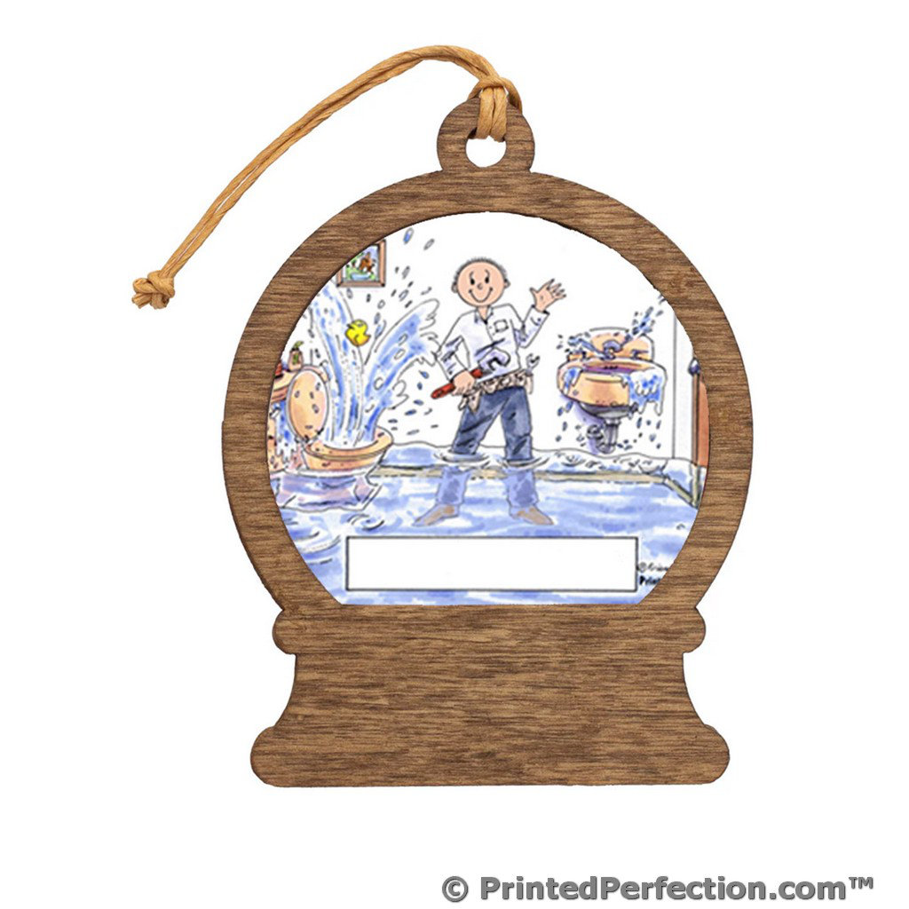Printed Perfection Personalized Plumber - Male Snow Globe Shaped ...