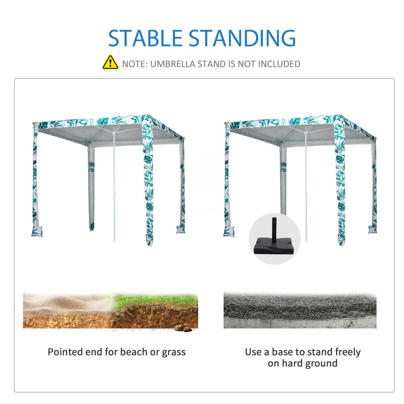 Beachcrest Home Treva 7'9" Square Beach Umbrella & Reviews | Wayfair