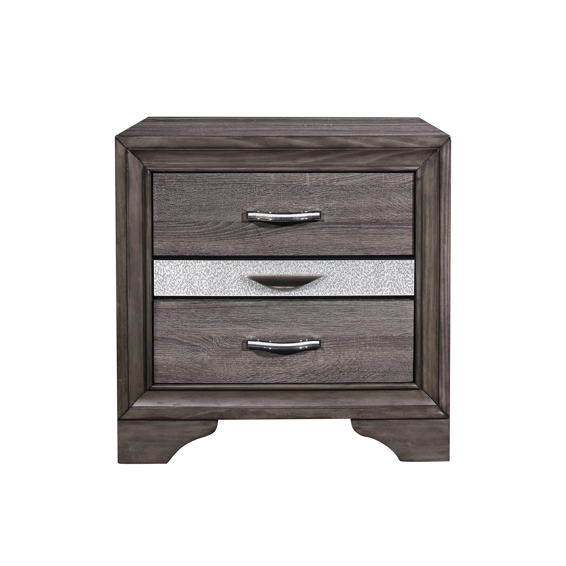Latitude Run® Modern Gray Nightstand With 3 Generous Drawers ...