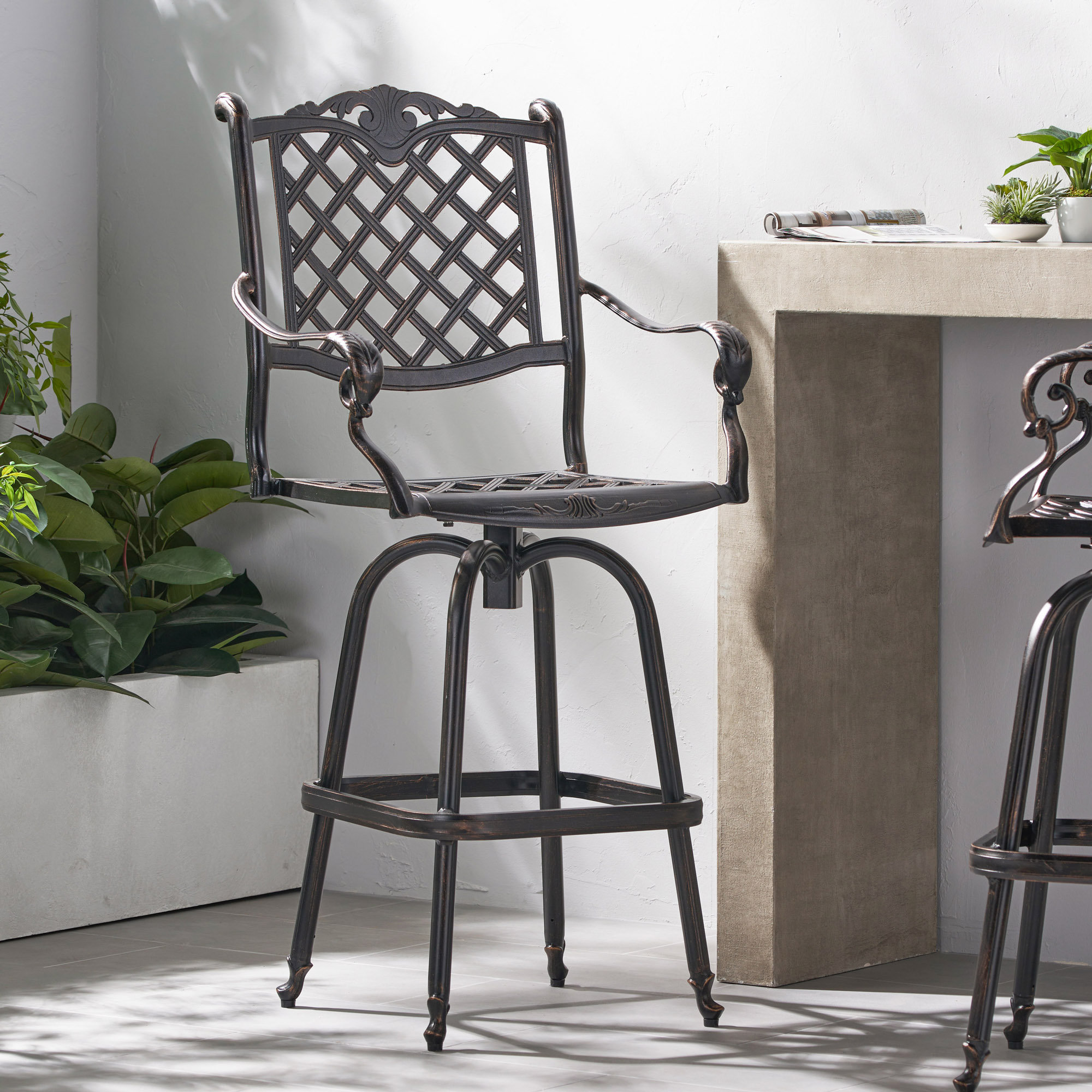 Canora Grey Cast Aluminum Bar Stool for Outdoor or Indoor | Wayfair