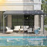 Domi Louvered Patio Gazebo Lean to Wall Mounted Pergola with Sloping ...