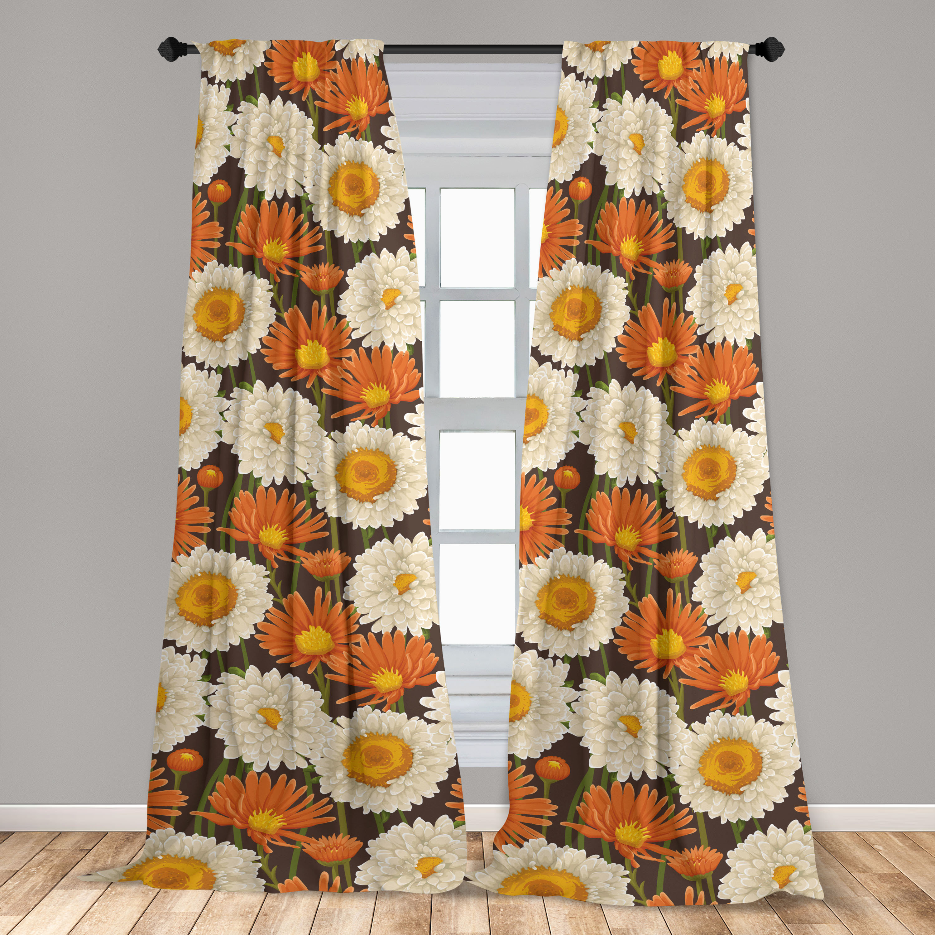 East Urban Home Caravette Microfiber Semi Sheer Curtain Pair | Wayfair
