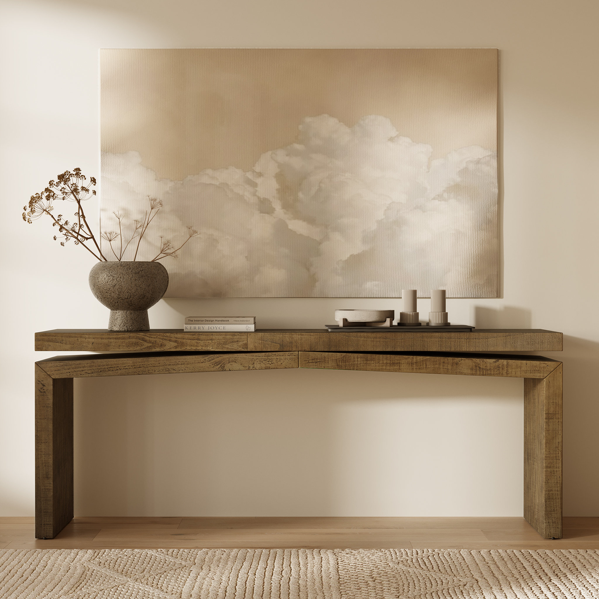 Poly & Bark Tenby Solid Pine Wood Console Table (78.75") | Wayfair