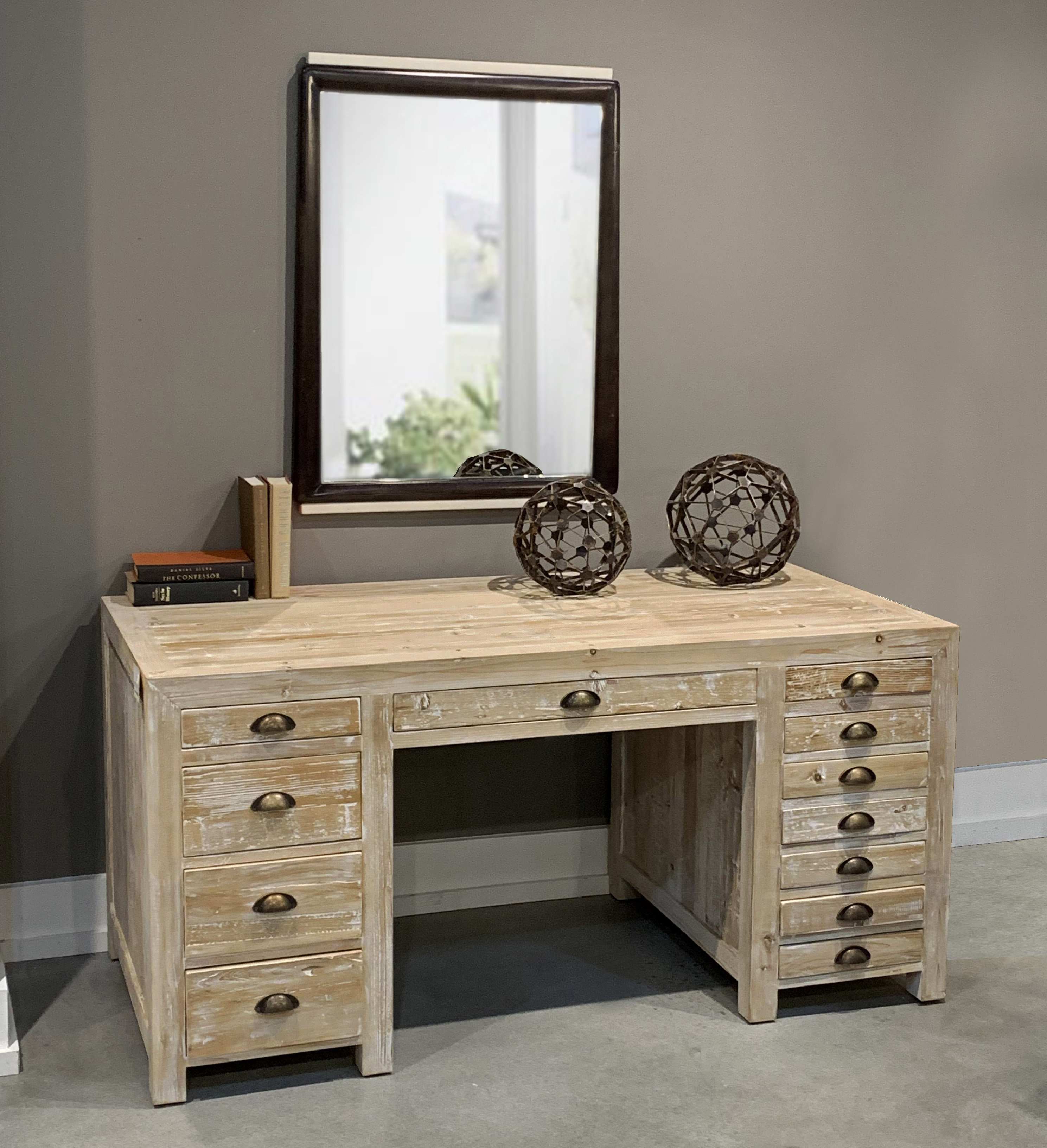 Foundry Select Siennah Solid Wood Executive Desk & Reviews | Wayfair