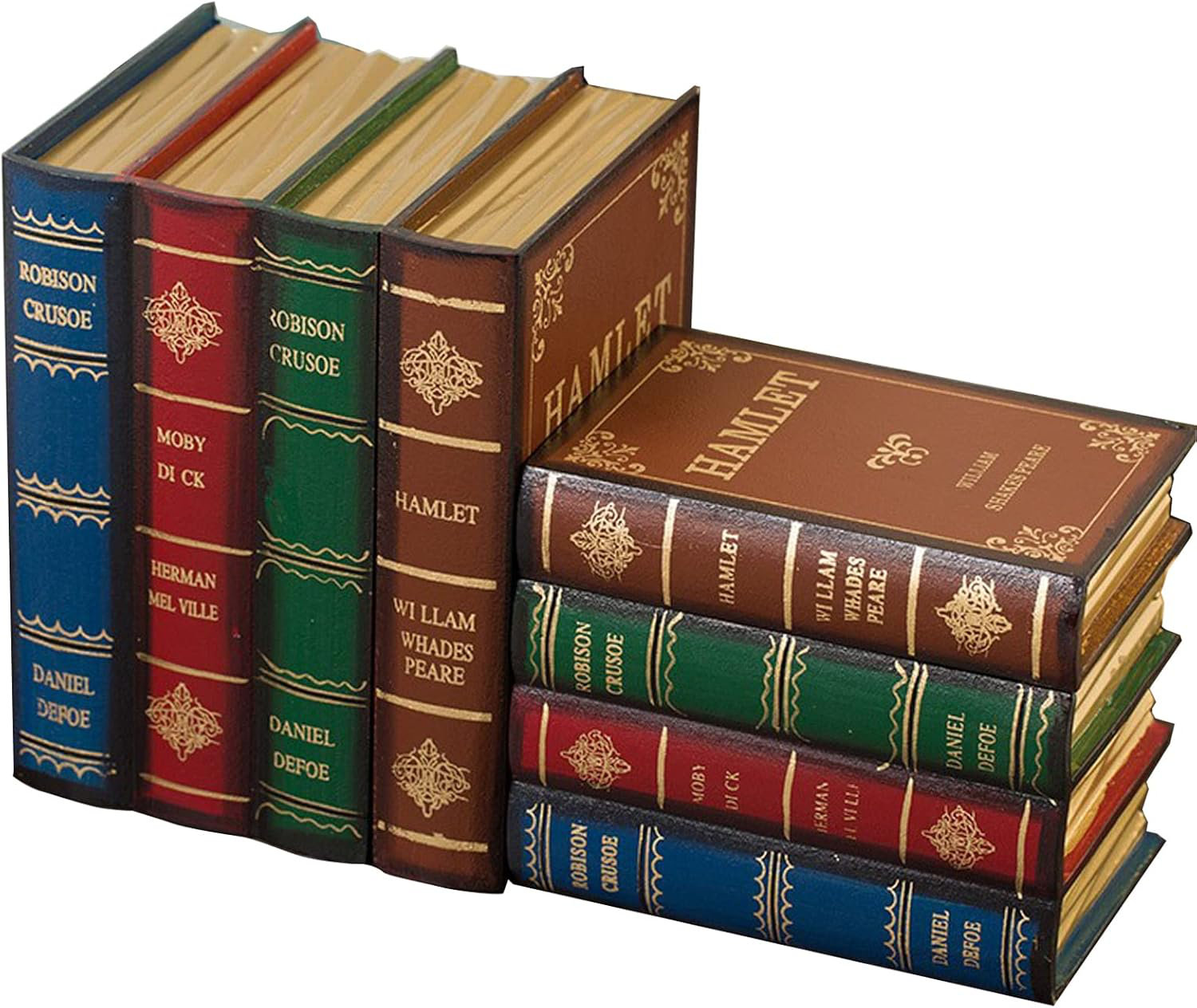 Situpa 2 Pack Decorative Book Boxes Wooden Antique Book Decorations ...