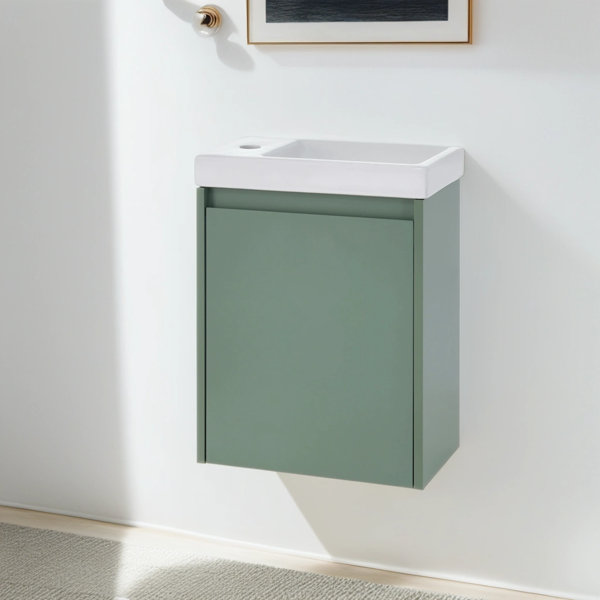 Mercer41 Tremann 16'' Single Bathroom Vanity with Ceramic Top | Wayfair