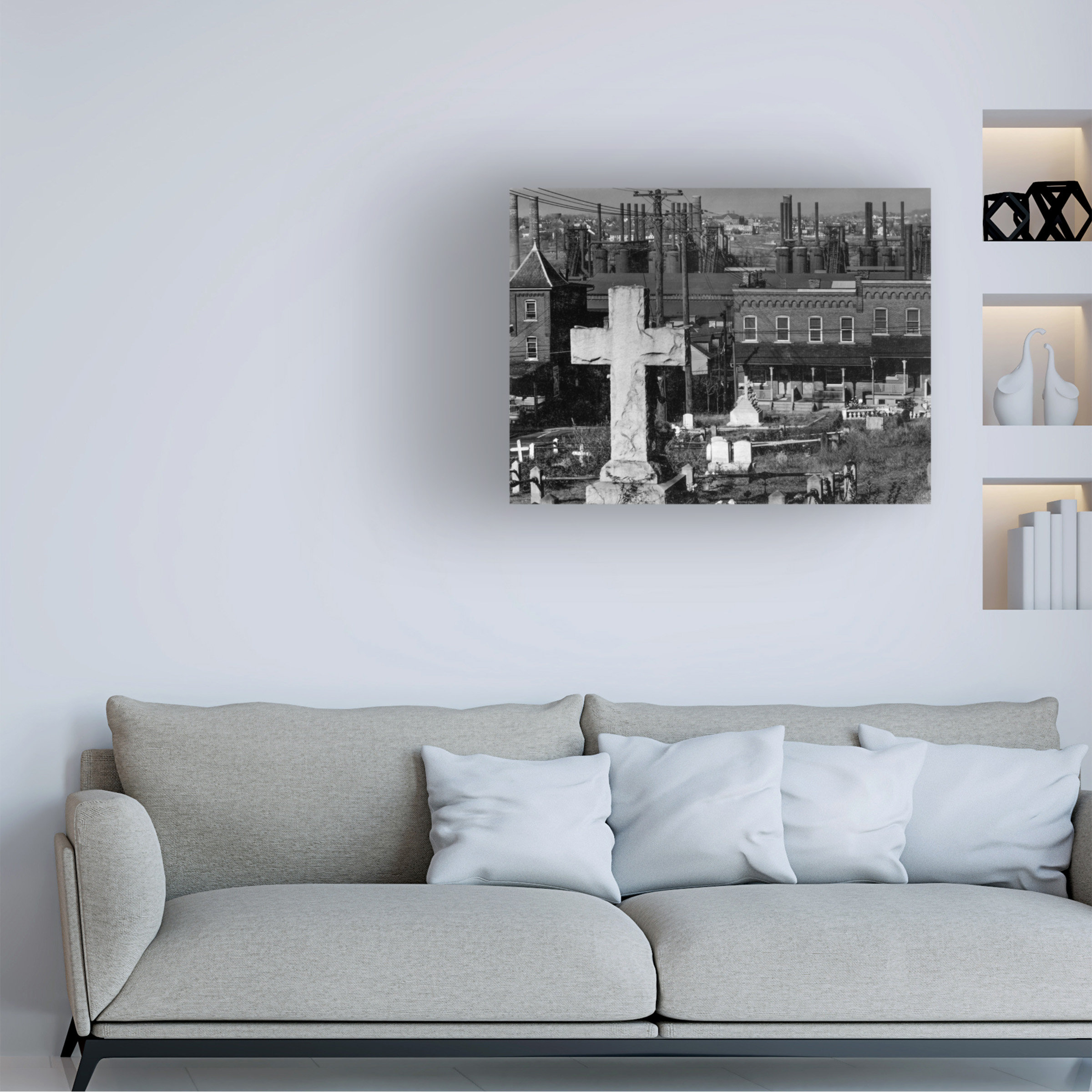 Ebern Designs Bethlehem Graveyard And Steel Mill On Canvas by Print ...