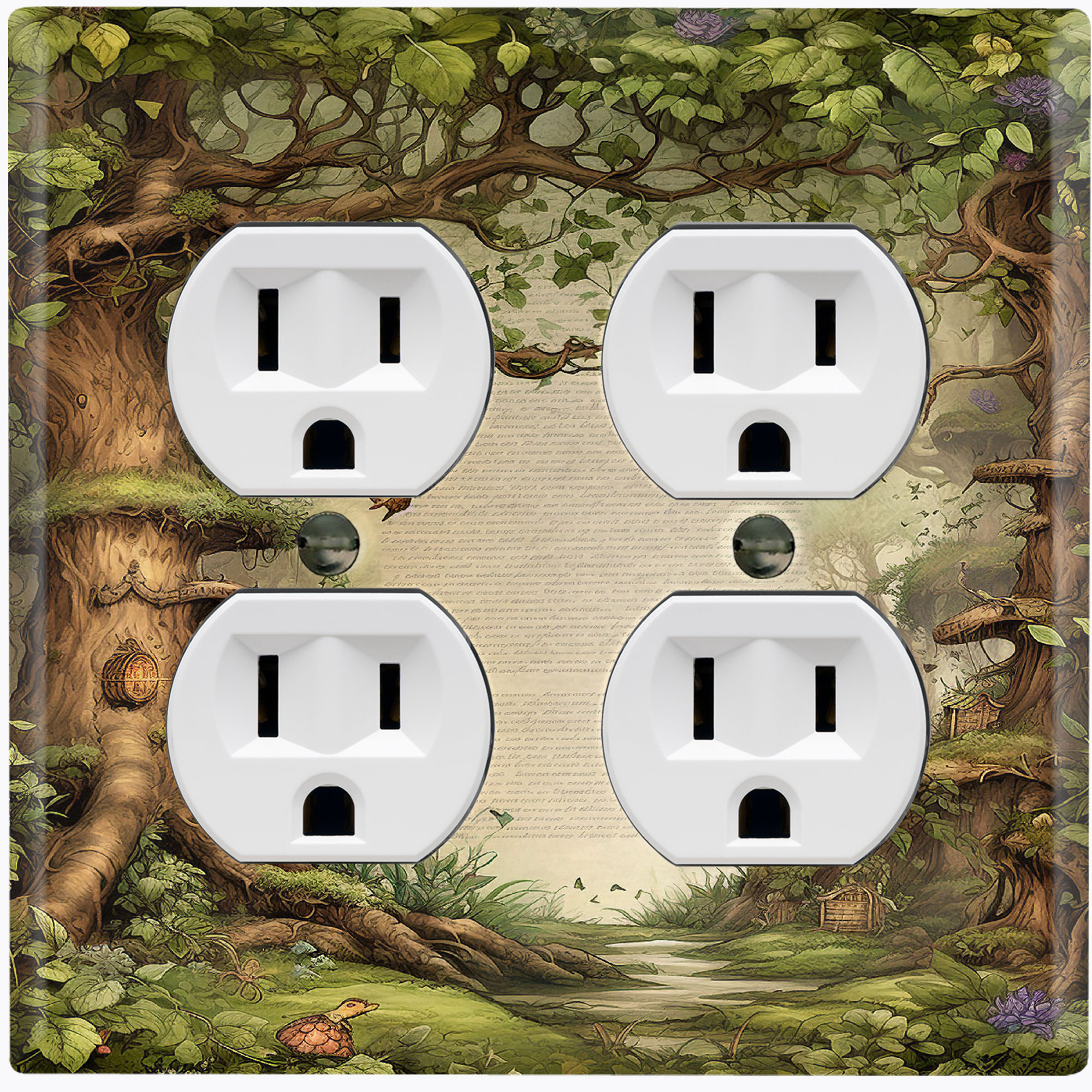 WorldAcc Green Tree Of Life Nature Themed 2 - Gang Toggle Light Switch ...
