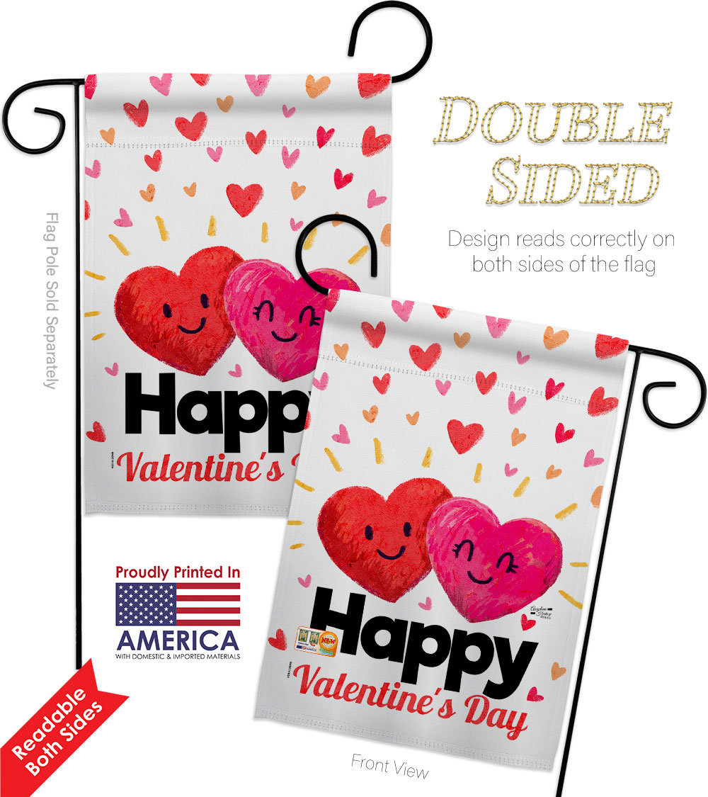 Angeleno Heritage Heart In Love 2-Sided Polyester 18 x 13 in. Flag Set ...