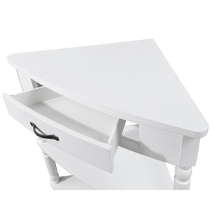 George Oliver 33.8'' Small Triangle Corner Table, Wood Corner Side ...