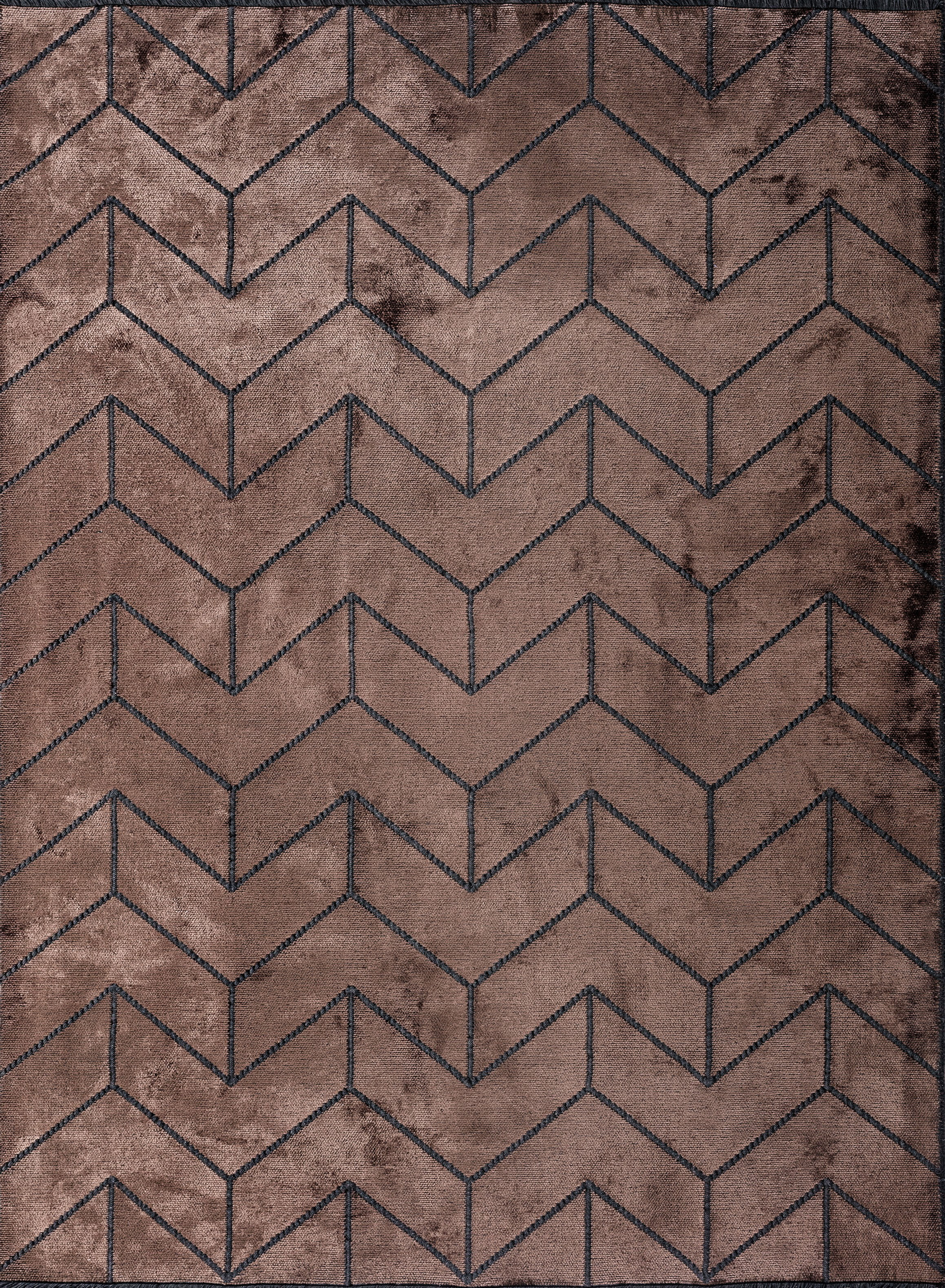 Woven Concepts Rapture Dark Brown Chevron Luxury Area Rug | Wayfair