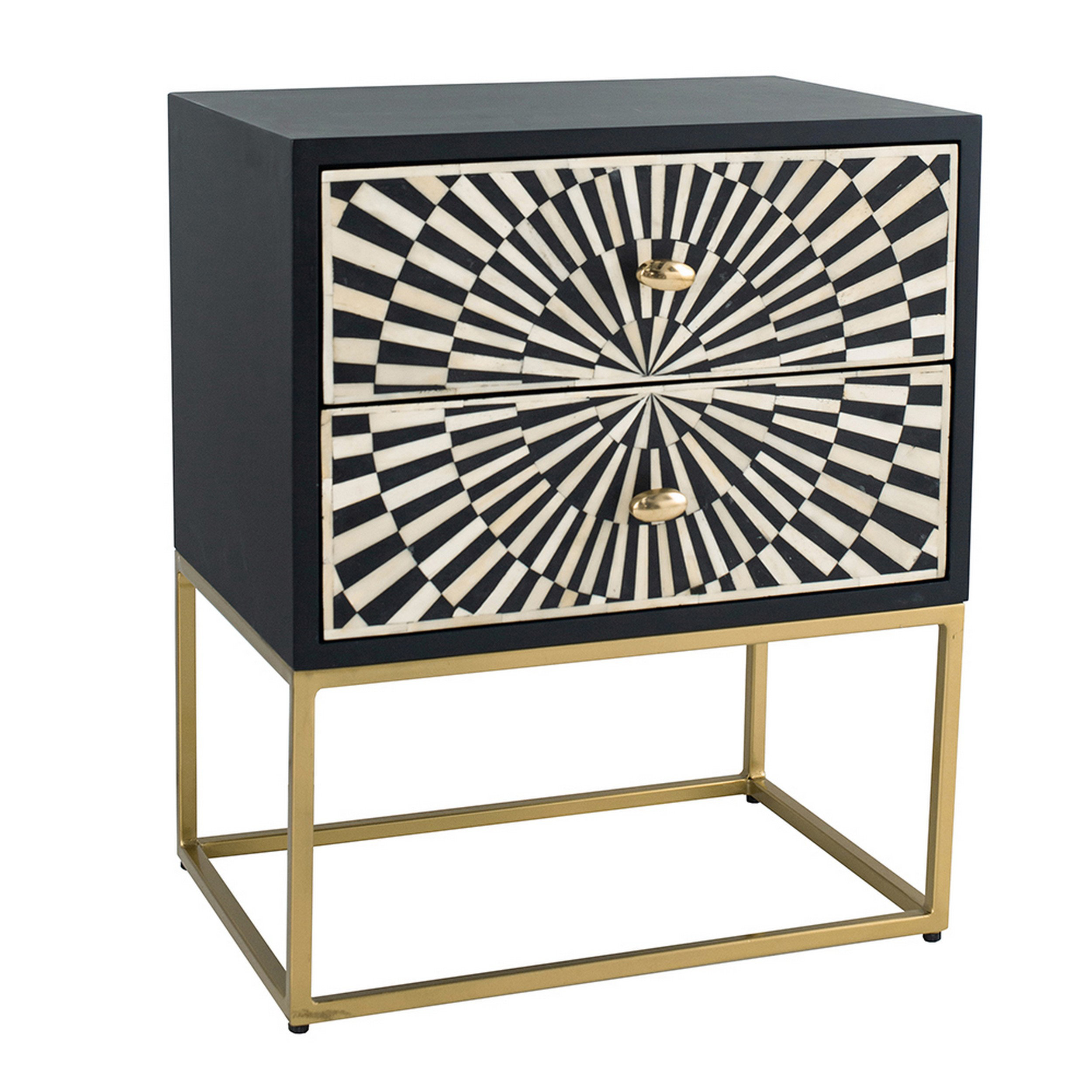 Everly Quinn Zackeria Sled 2 - Drawer End Table | Wayfair