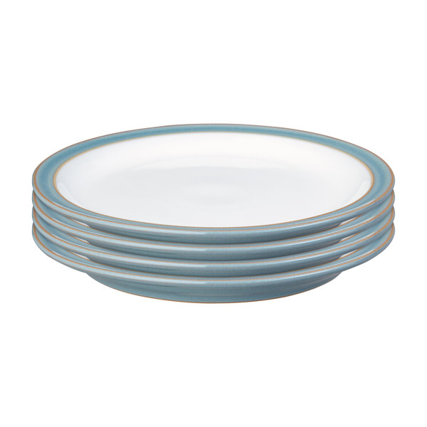 Denby Azure Set of 4 Rimmed Dinner Plates | Wayfair.co.uk