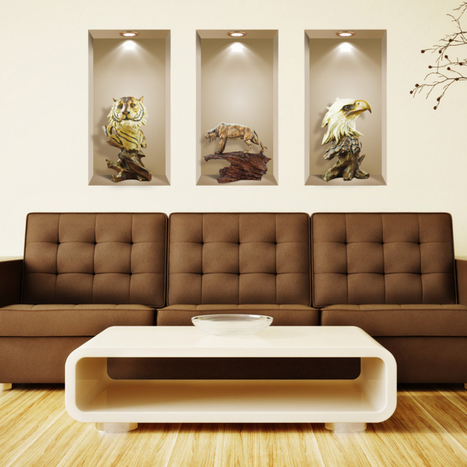 Bungalow Rose 3D Niche Wall Art Decals - 3 Pieces | Easy To Apply ...