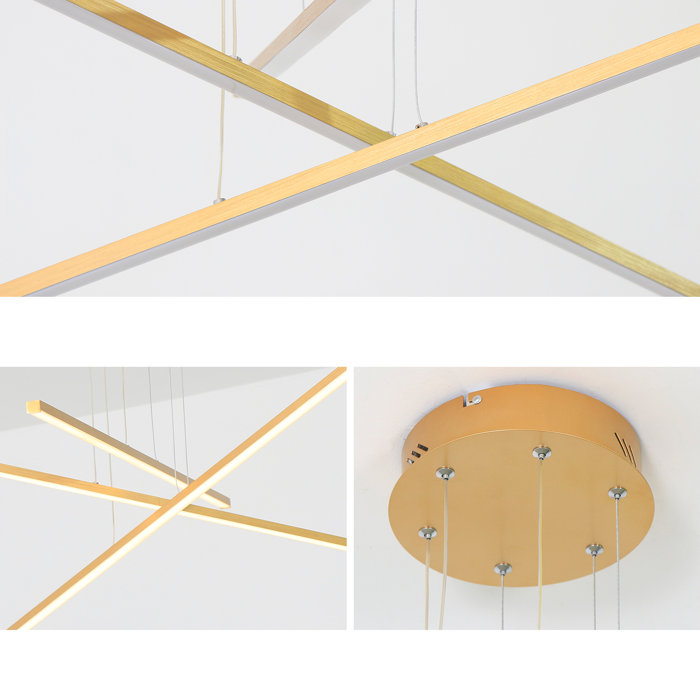 Ivy Bronx Maritza 3-Light LED Modern Chandelier Line Pendant Light ...