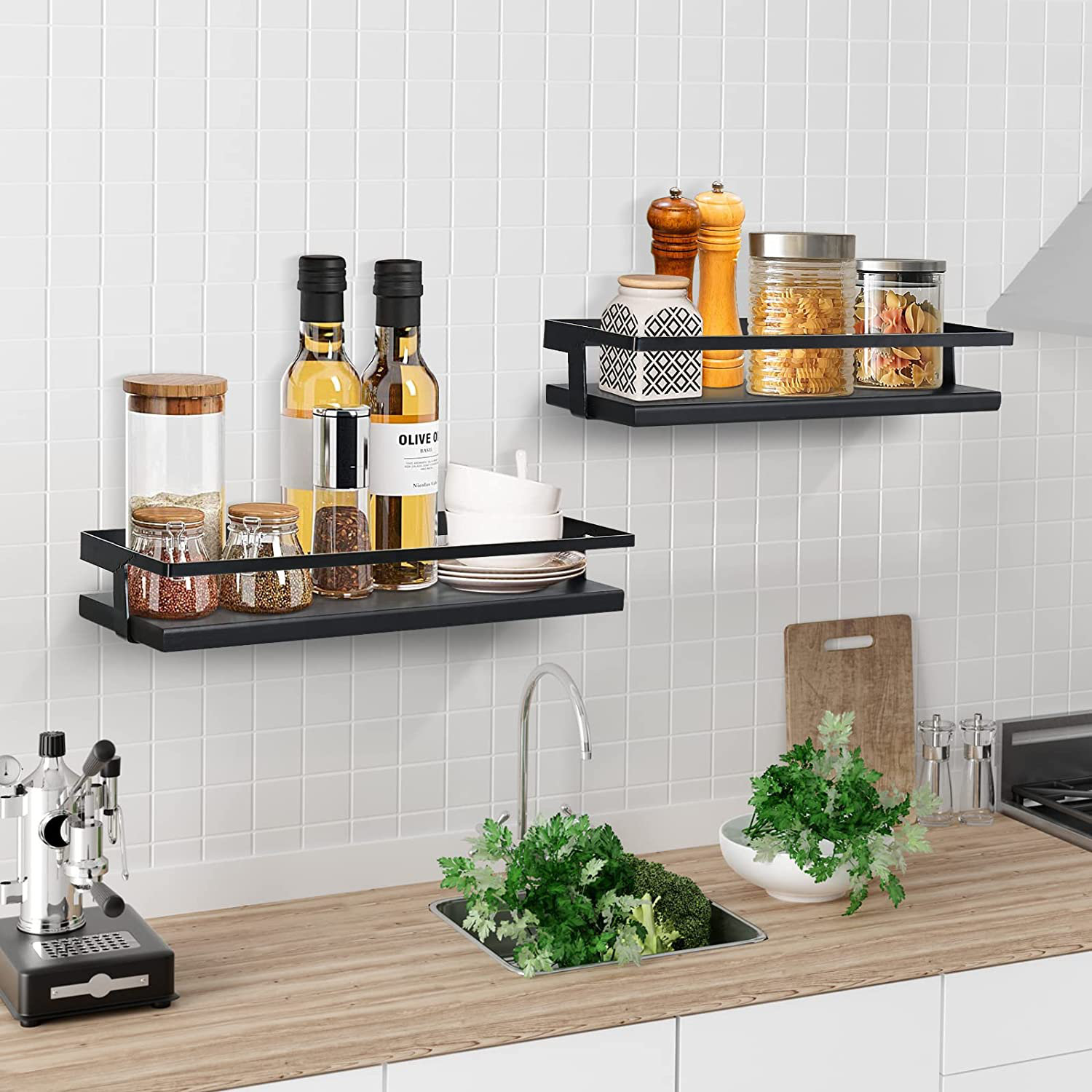 Latitude Run® Floating Shelves Bathroom Wall Organizer | Wayfair