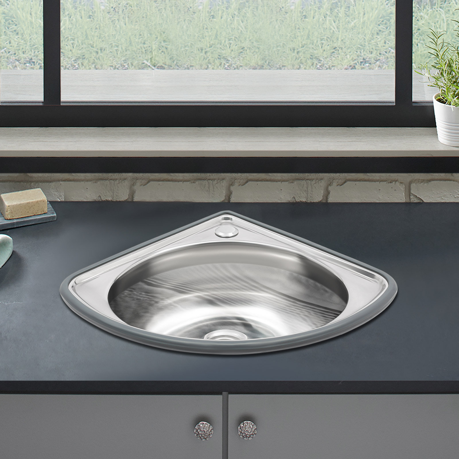 SUNYOU 14.57'' L Single Bowl Stainless Steel Kitchen Sink | Wayfair