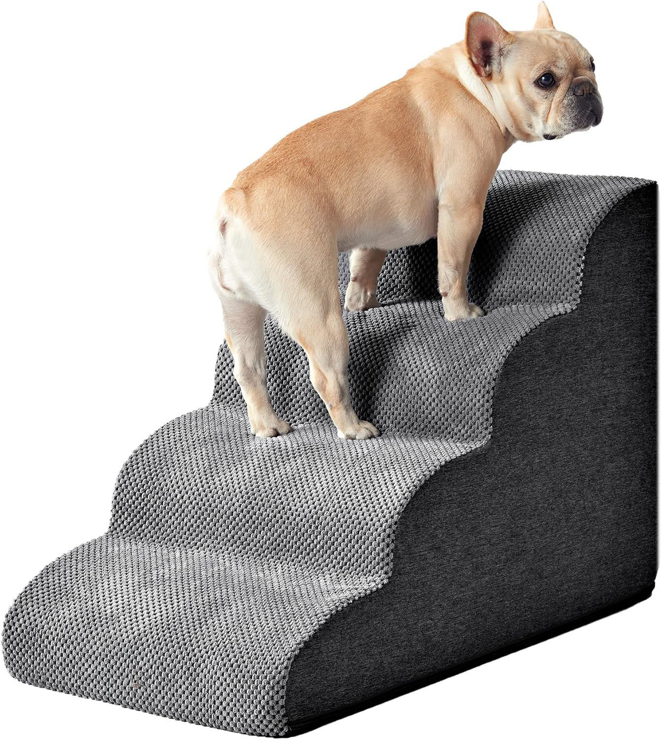 Archie & Oscar™ Curved Dog Stairs 19.7" H, 4-Step Dog Steps For Small ...