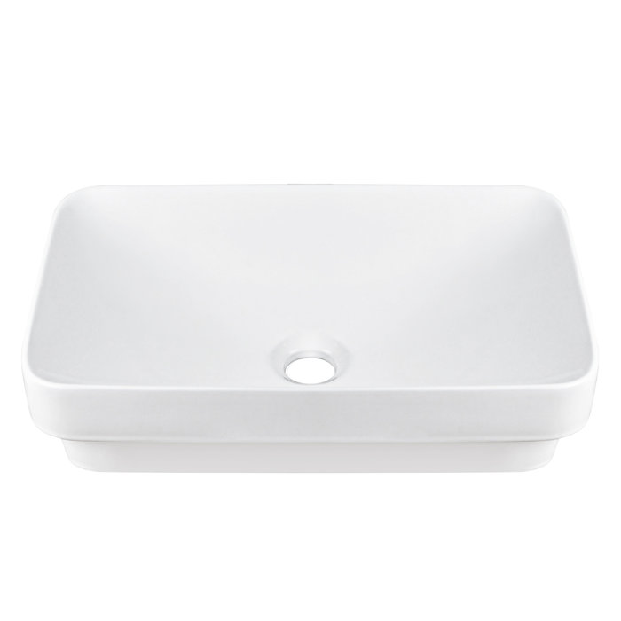 DeerValley Ally 19'' x 12'' Drop-In Bathroom Sink Semi-Recessed Vessel ...