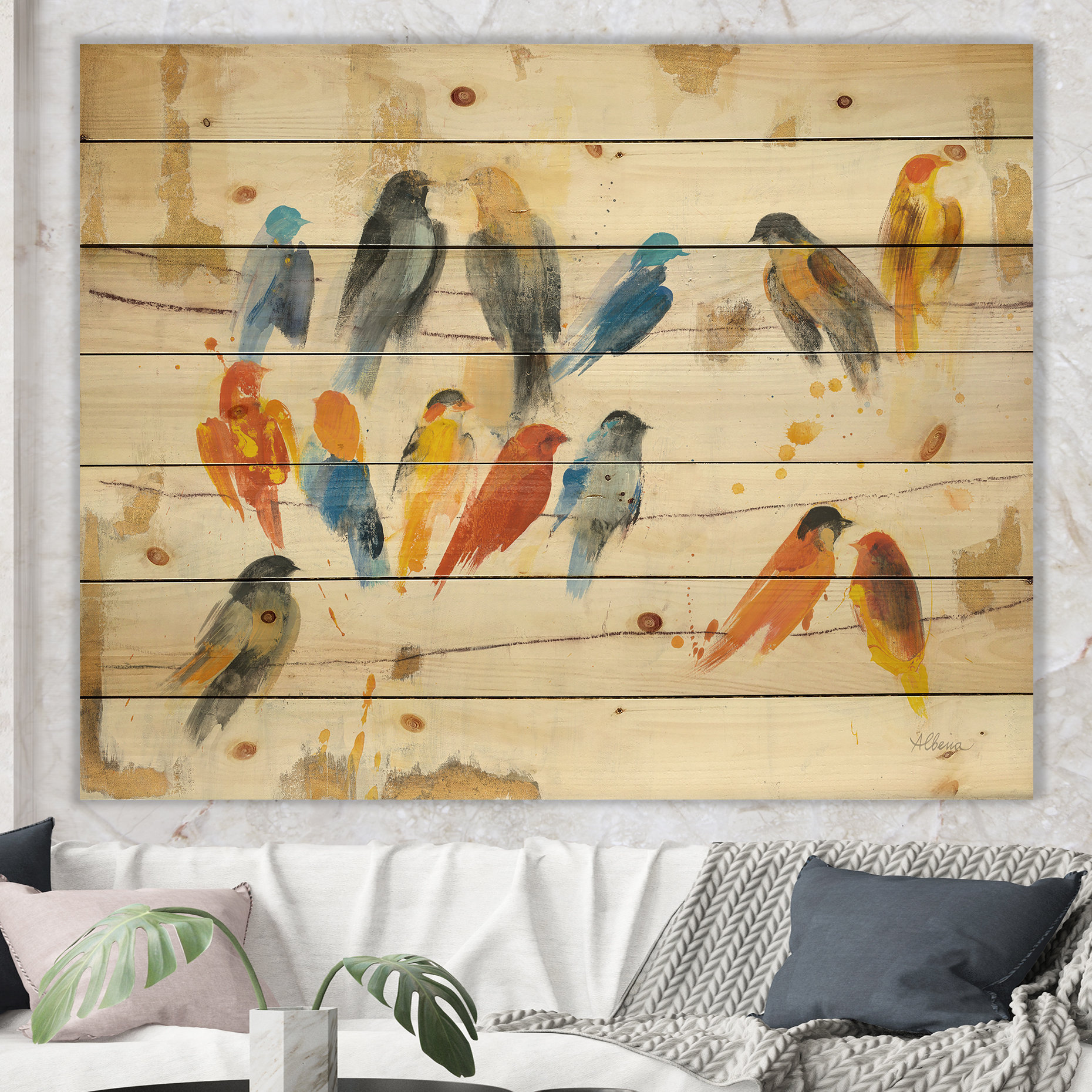 East Urban Home Multicolor Bird Meeting - Traditional Animal Print on ...