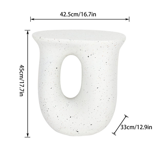 Wrought Studio™ U-Shaped Side Table Concrete Accent Coffee Table ...