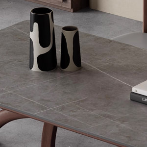 Greyleigh Italian Rock Slab Modern Simple Dining Table Rectangular ...