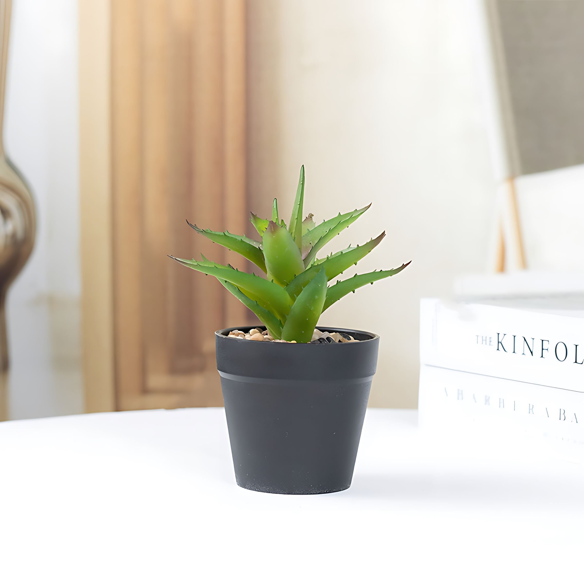 Primrue Rural Style Simulation Plants, Fake Green Plants, Small Potted ...