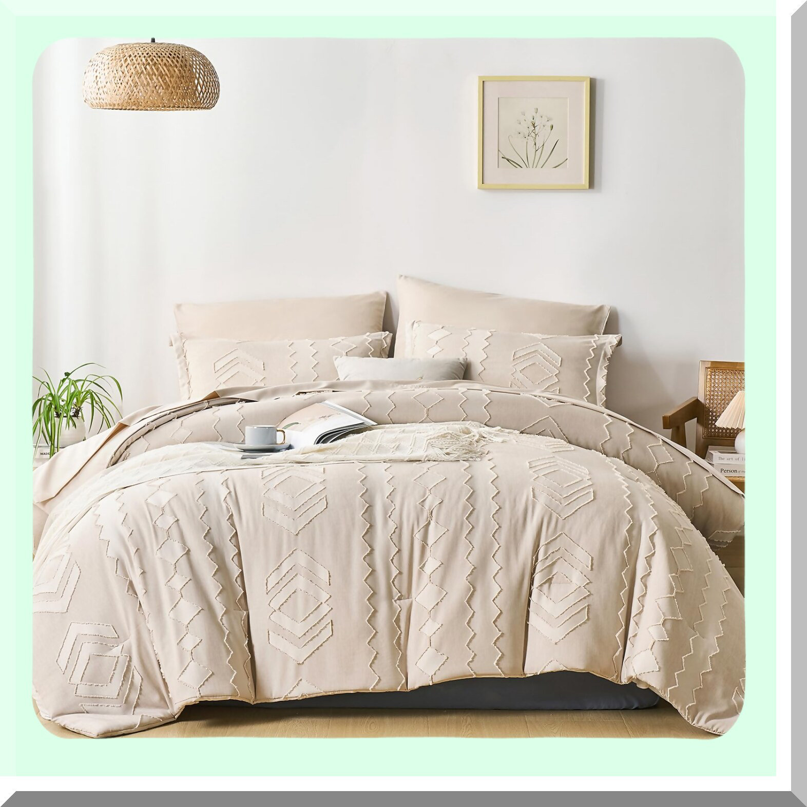 Dakota Fields Boho Bliss Bedding Collection - 7 Piece Tufted Comforter ...