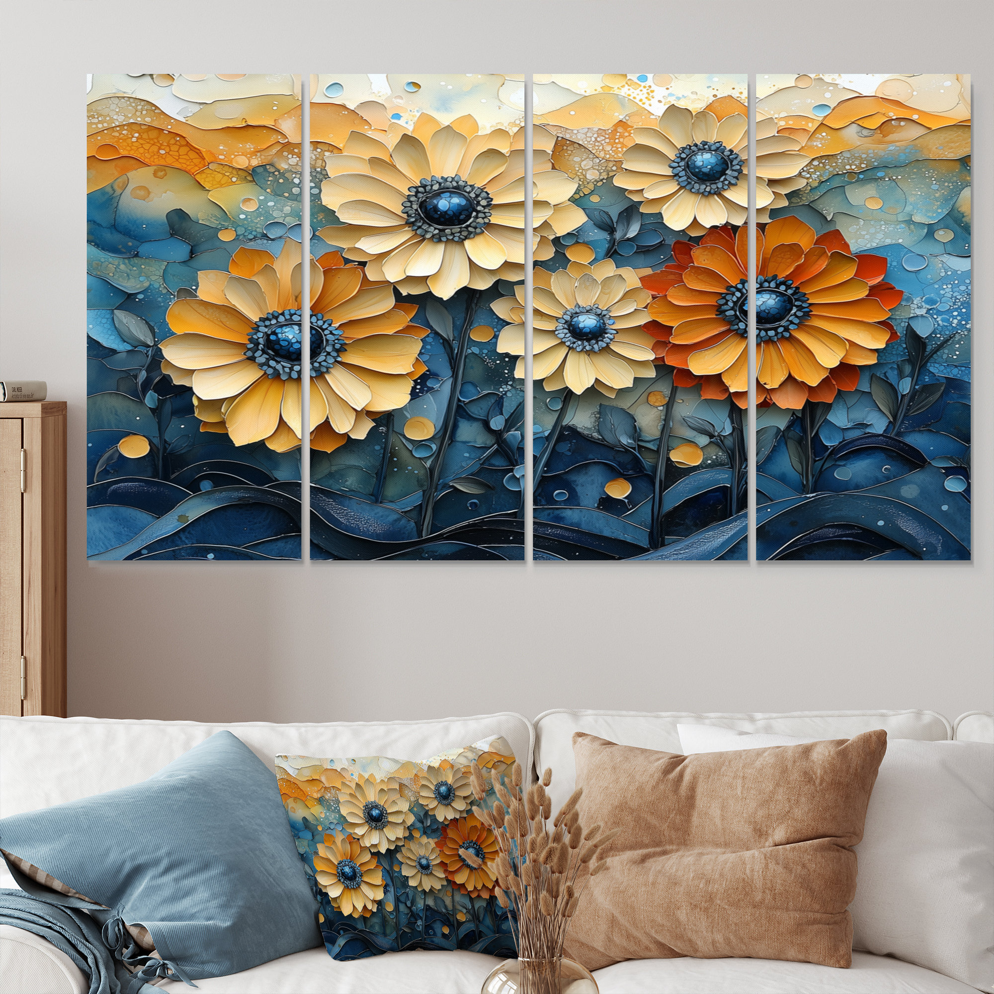 Winston Porter Geometric Marigold Field Cllage II - Marigold Wall Art ...