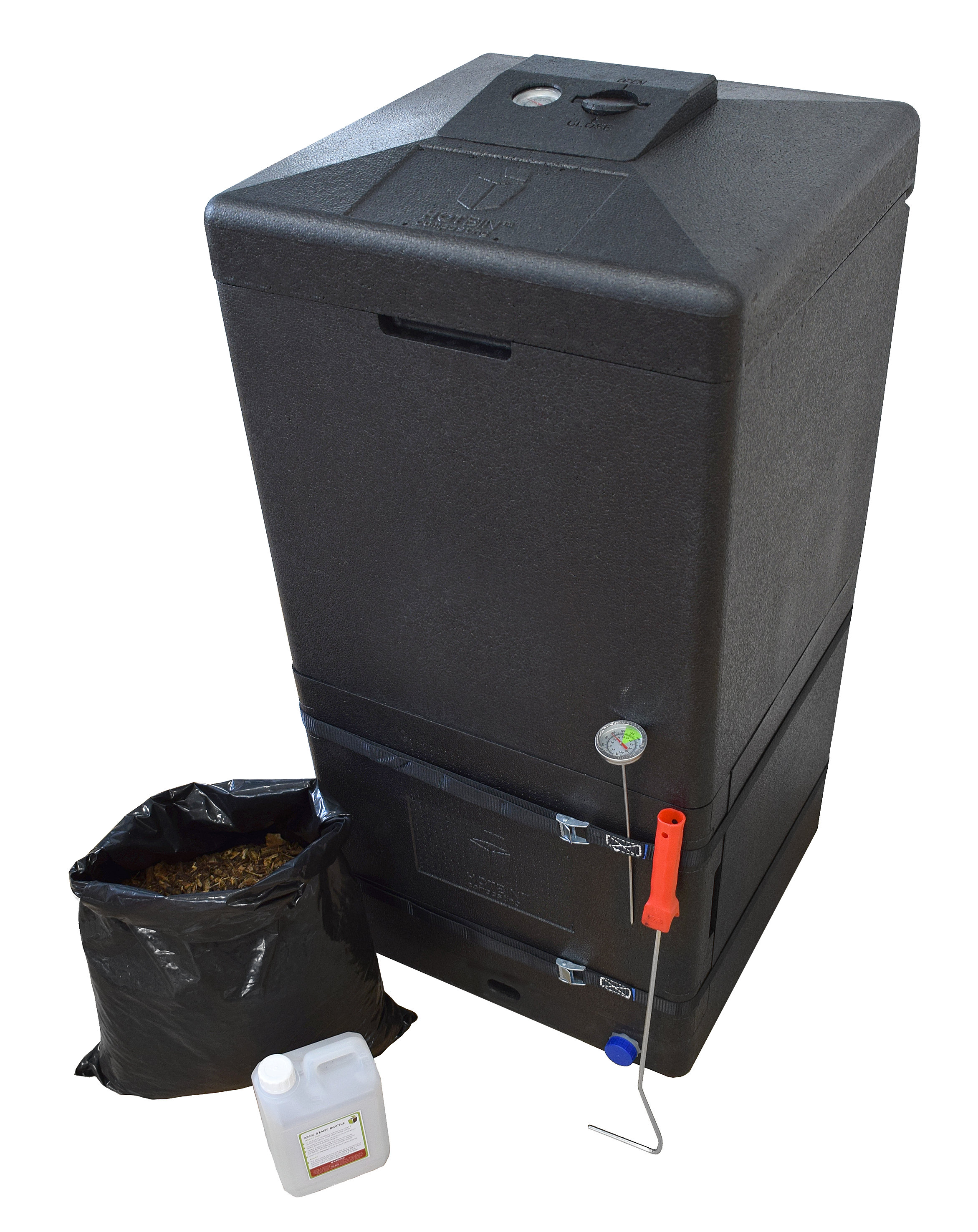 HOTBIN Composting Hot Composter Bin 52 Gallons Gal. Plastic Odour Resistant Outdoor Stationary ...