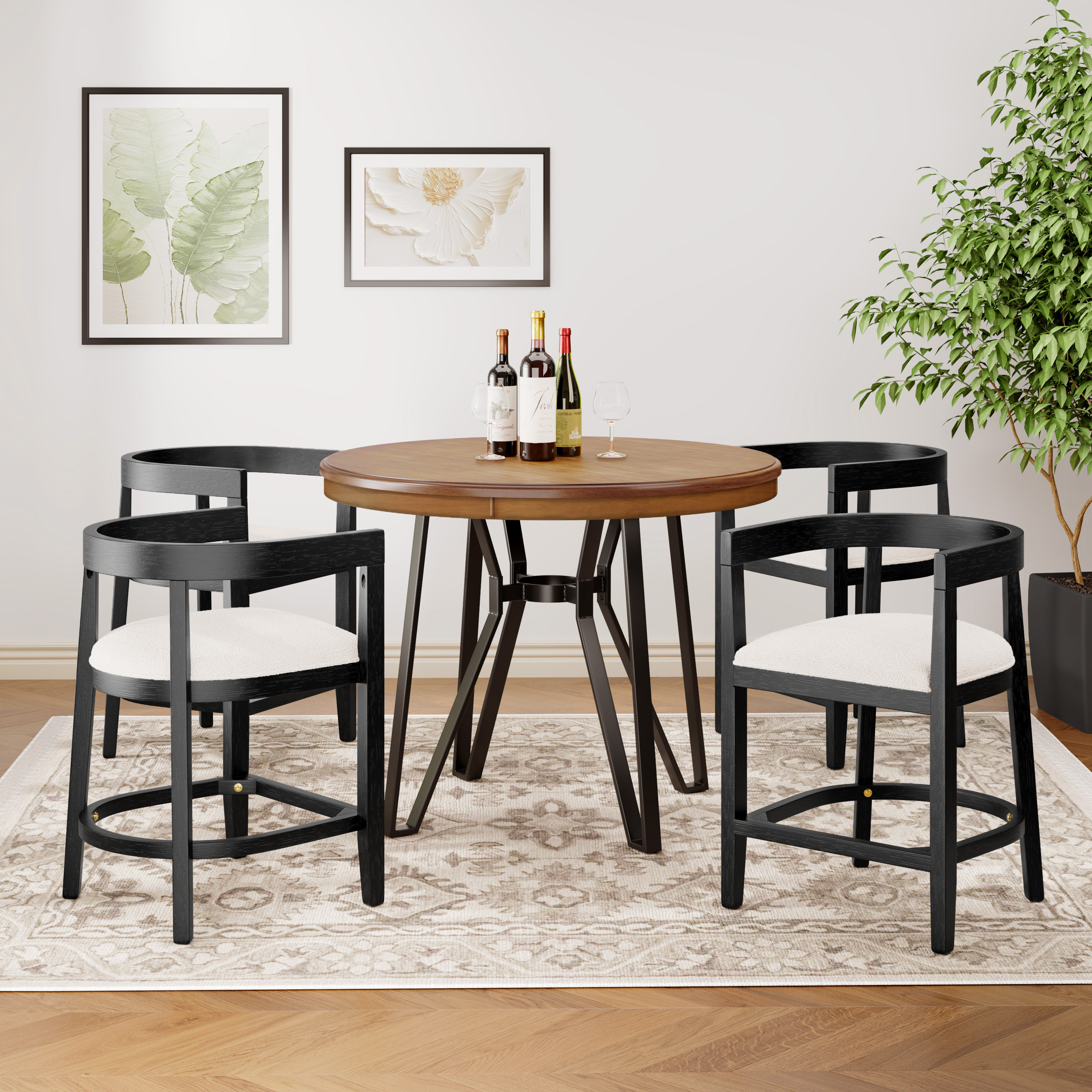 Ebern Designs Barrau 5-Piece Round Bar Set | Wayfair